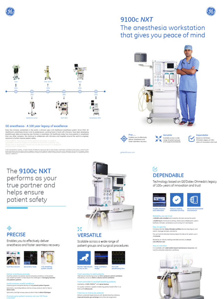 Brochure 9100c NXT | PDF | General Electric | Anesthesia