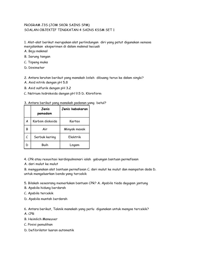 Objektif tingkatan 4 | PDF