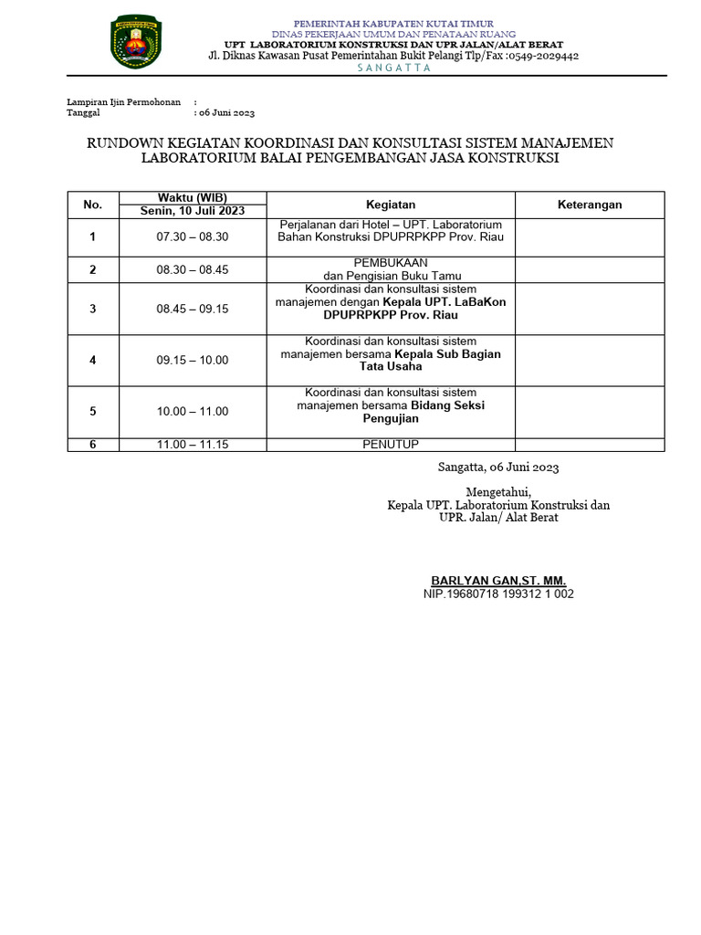 Rundown Kegiatan | PDF