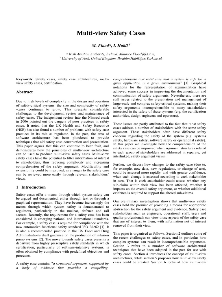 Multi-View Safety Cases Copy 2 | PDF