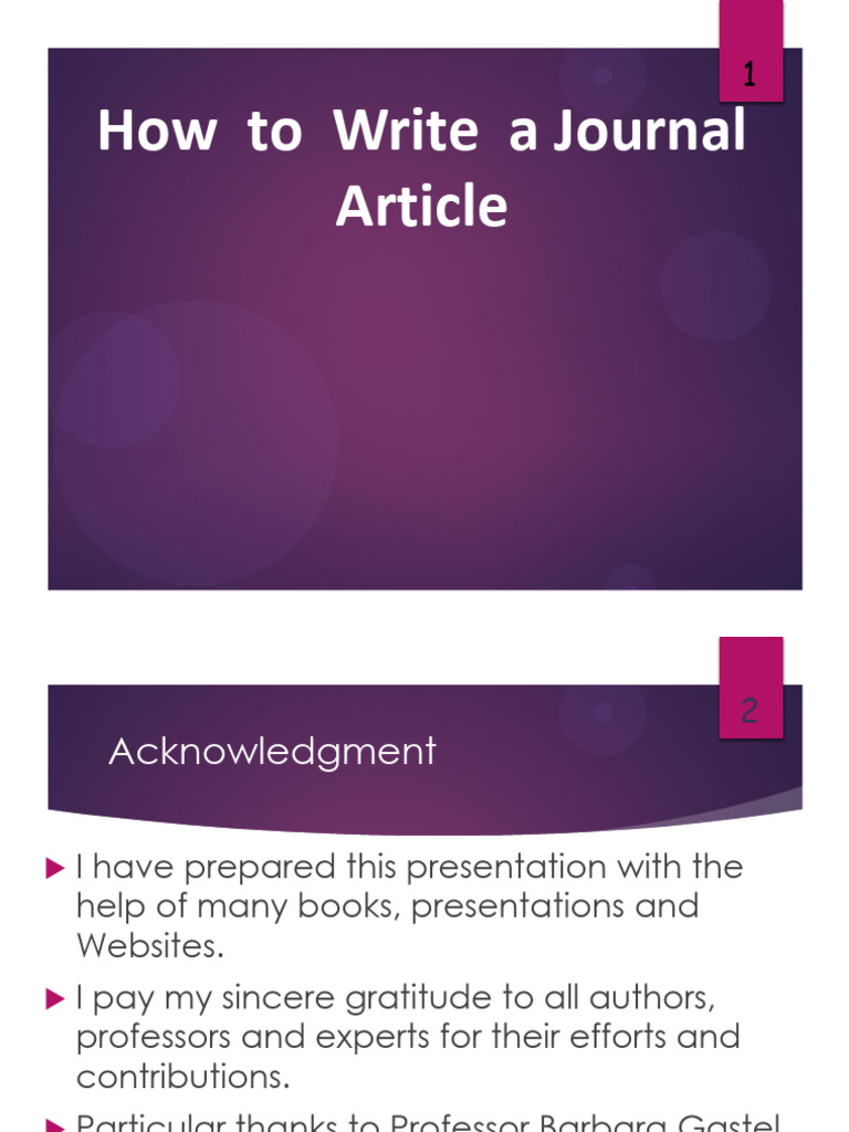 How-to-write-a-journal-article for Participants | PDF | Academic ...