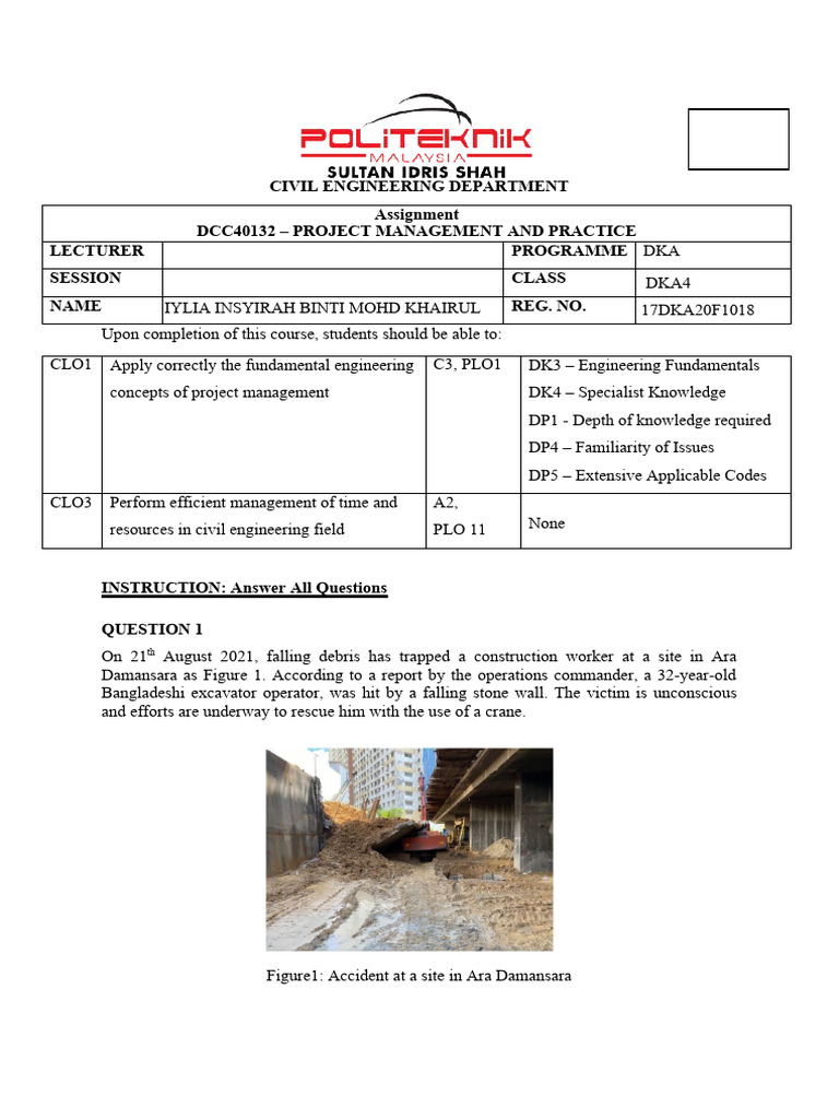 Project Management In Civil Engineering Safety Pdf Safety