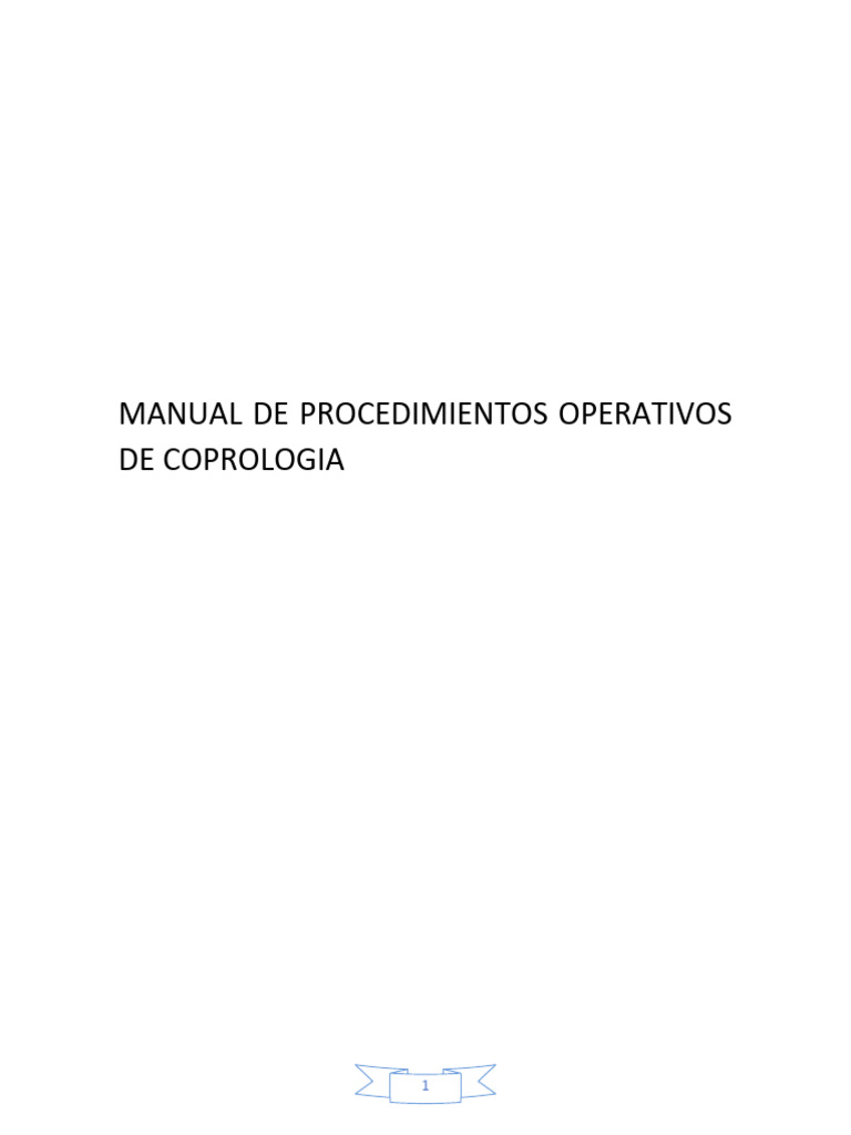 Manual de Coprologia Laboratorio Clinico | PDF | Heces | Laboratorios