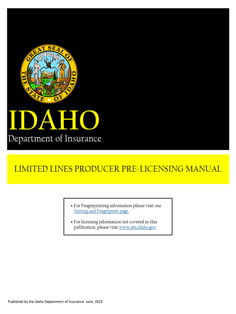 Limited-Lines-Producer-Pre-Licensing-Manual | PDF | Credit | Finance ...