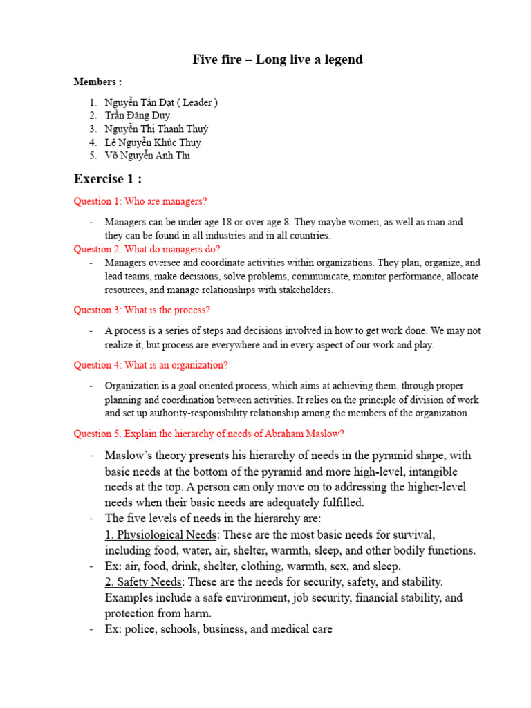 Five fire- BT 1+2 | PDF | Behavioural Sciences | Psychological Concepts
