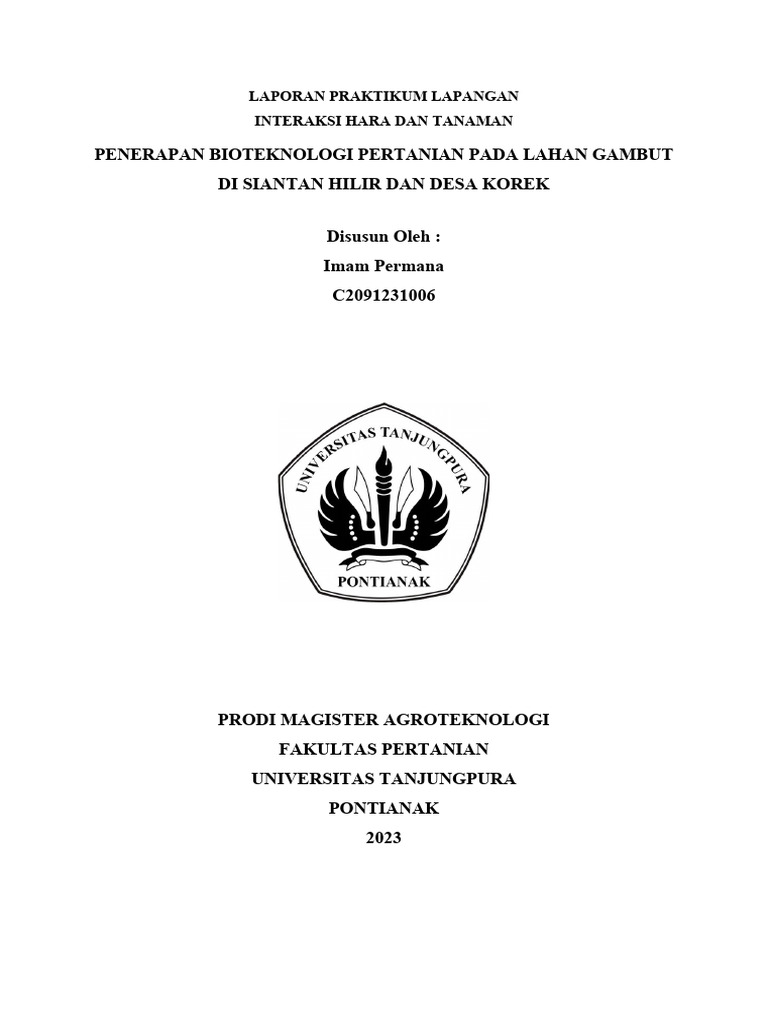 LPL Imam Permana - Bioteknologi - Laporan Praktikum Lapangan | PDF