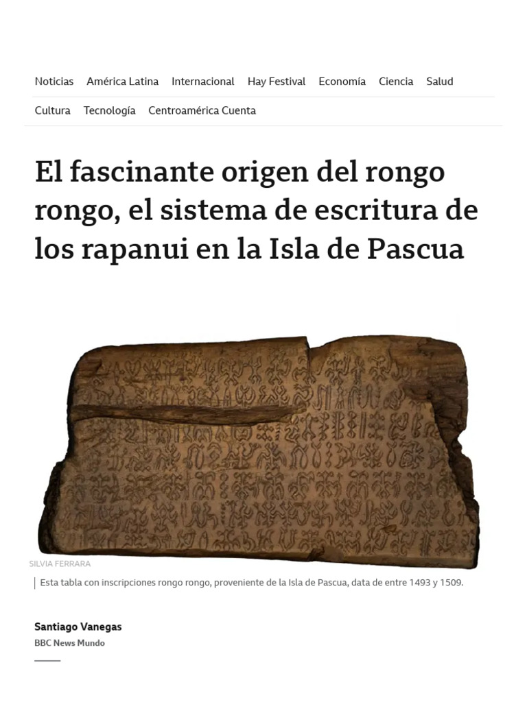 Isla de Pacua - El Fascinante Origen Del Rongo Rongo, El Sistema de ...