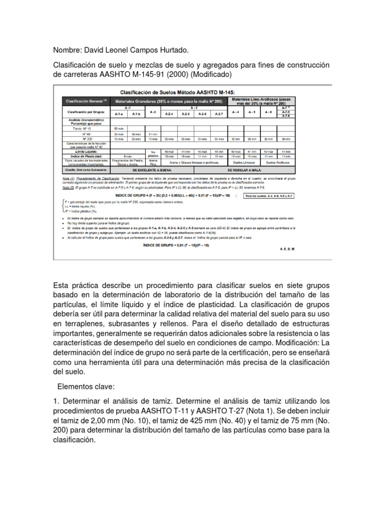 La norma AASHTO M 145 | PDF | Grava | Suelo