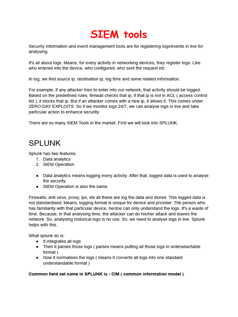 SIEM Tools | PDF | Cyberspace | Information Technology Management