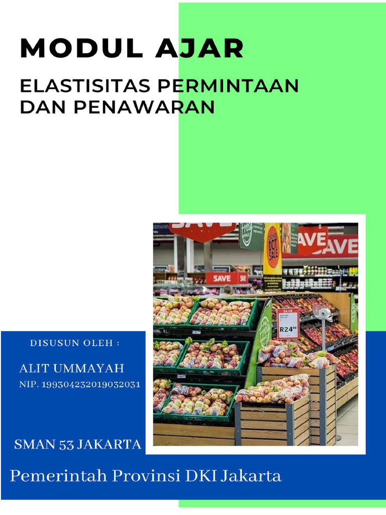 Modul Ajar Ekonomi - Memahami Konsep Elastisitas Harga (Permintaan Dan Penawaran) - Fase E | PDF