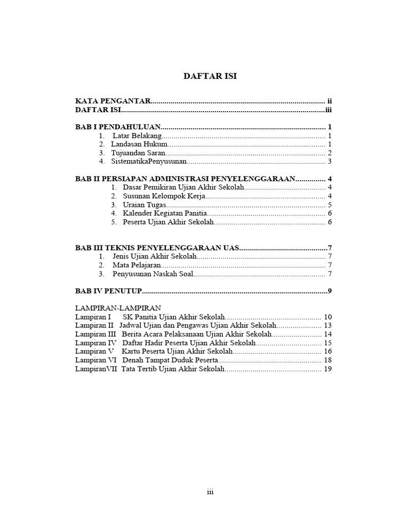 Daftar Isi Proker Uas 2024 | PDF