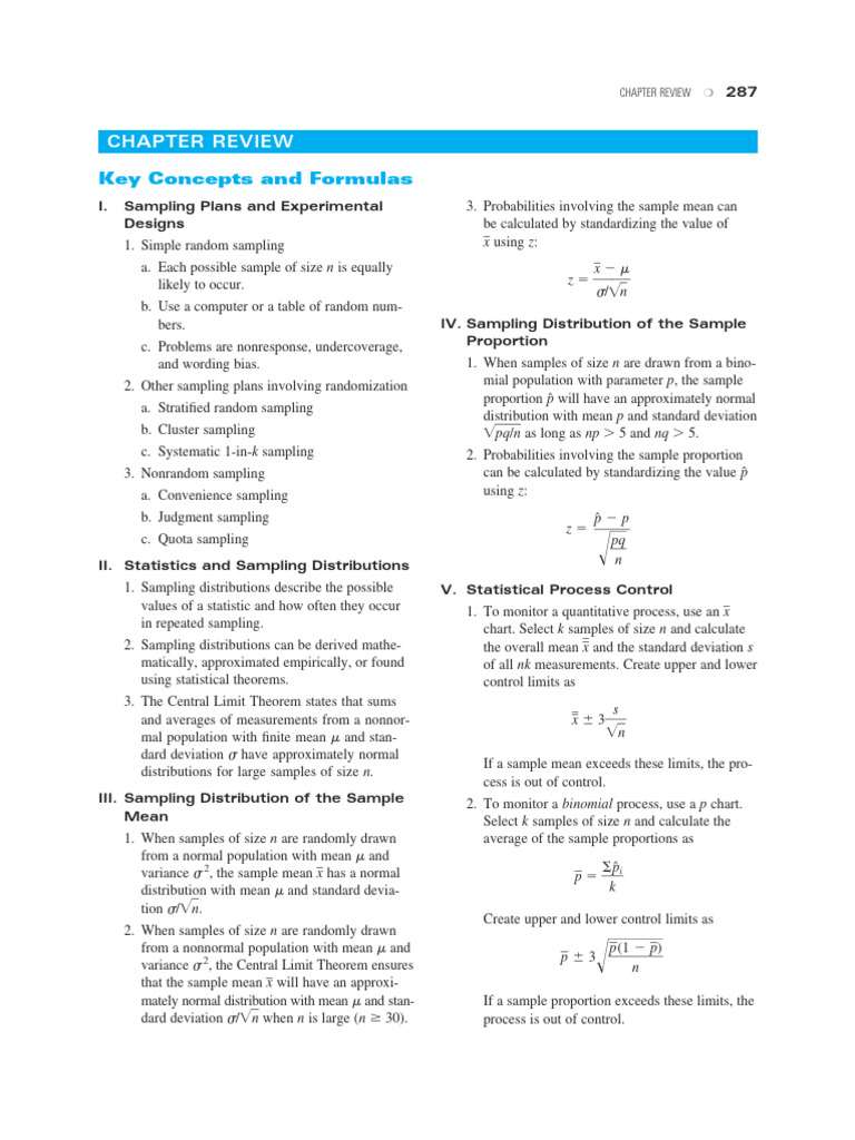 Lesson Review - Sampling and Sampling Distributions | PDF | Sampling (Statistics) | Variance