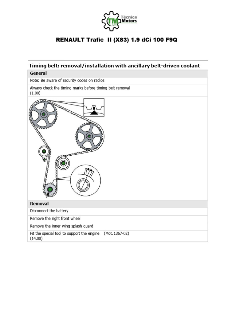 F9Q Timing Belt | PDF | Belt (Mechanical) | Engineering