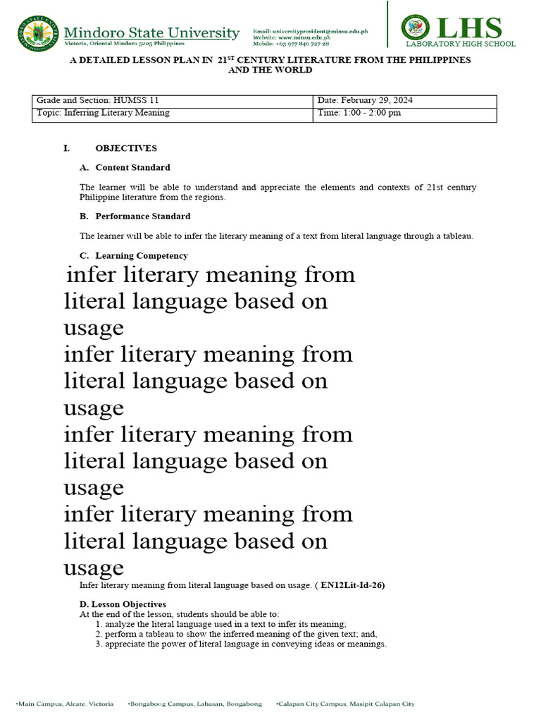 Inferring Meaning from Literal Language | PDF | Thought | Learning