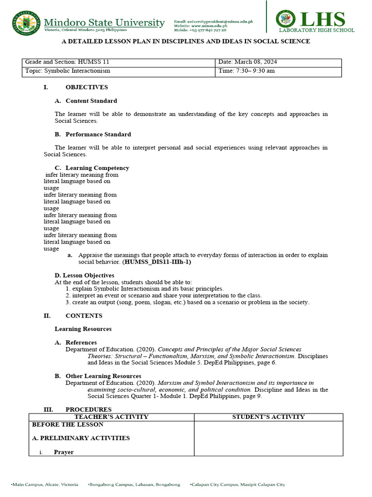 DISS - Symbolic Interactionism | PDF | Social Sciences | Science