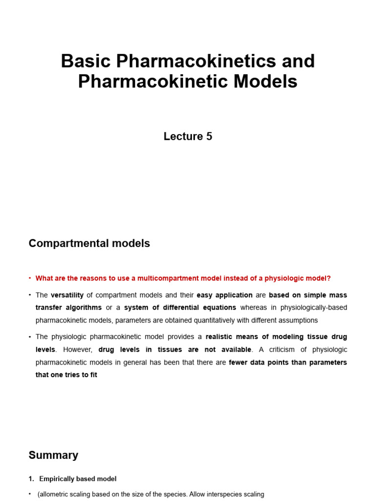 Basic Models 2 | PDF | Pharmacokinetics | Applied Mathematics