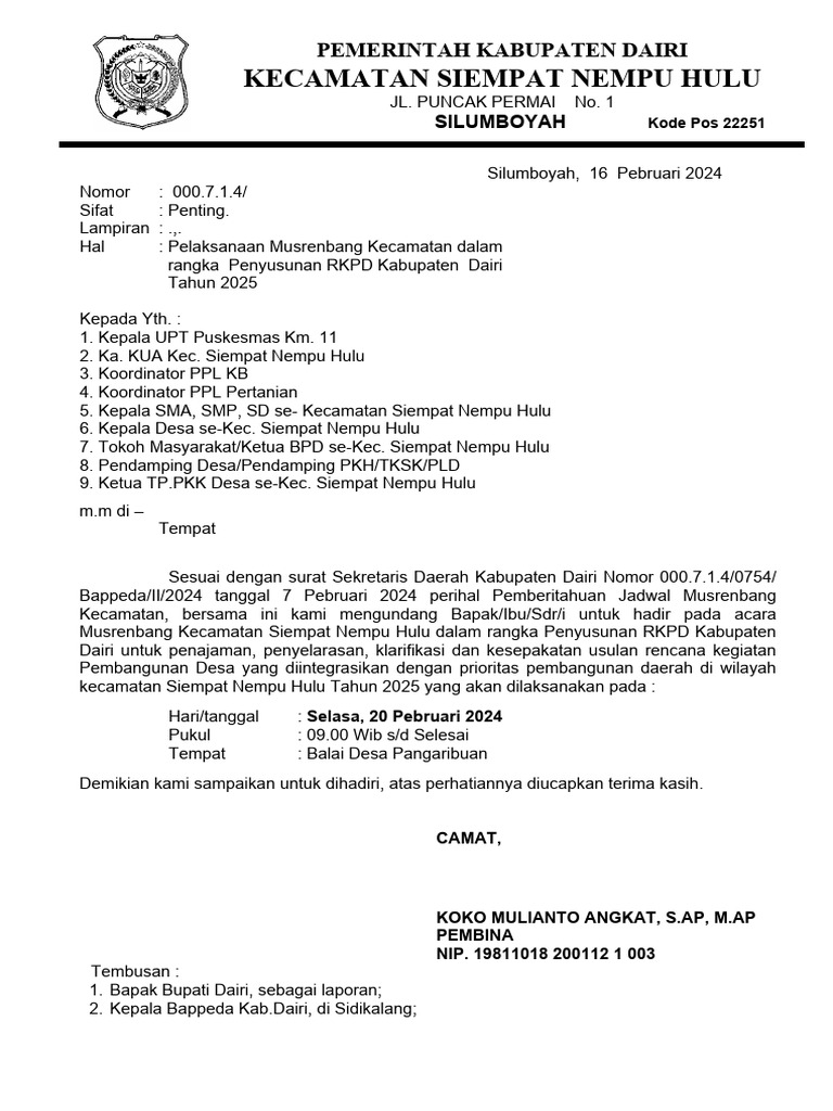 Undangan Musrenbang | PDF