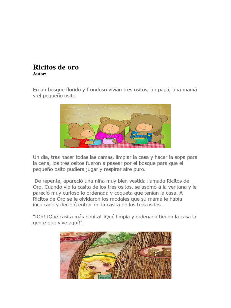 Ricitos de Oro y los Tres Ositos | PDF | Ricitos de oro y los tres osos