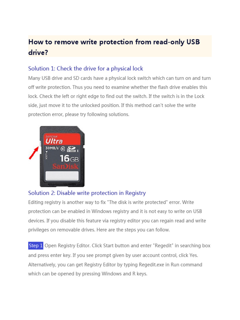 Remove Write Protection from USB | PDF | Windows Registry | Computer Virus