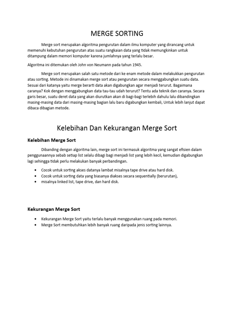 Merge Sorting | PDF