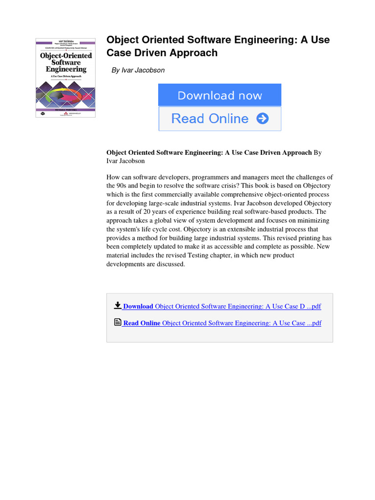 Object-Oriented Software Engineering Guide | PDF | Use Case | Object Oriented Programming