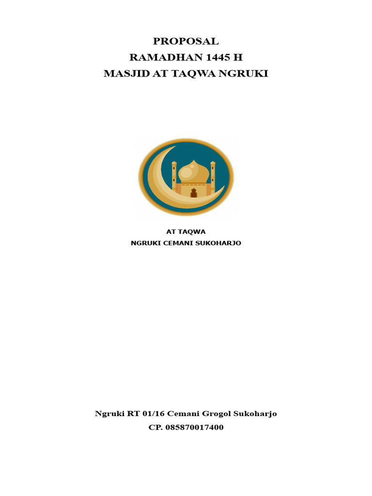 Proposal Kegiatan Ramadhan 1445 H | PDF