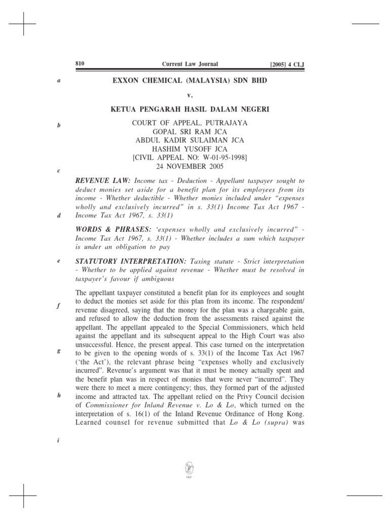 CLJ 2005 4 810 | PDF | Taxpayer | Tax Deduction