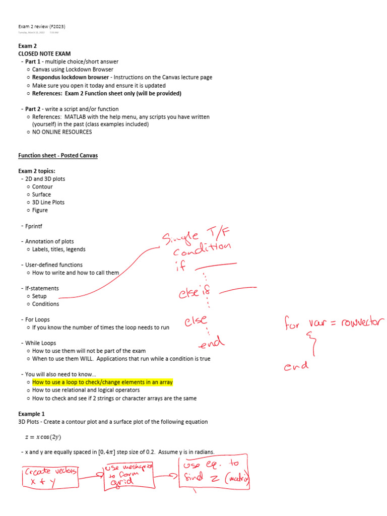 Exam2 - Review - 2023F | PDF