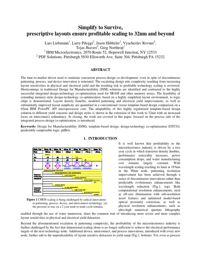 Simplify To Survive Prescriptive Layouts | PDF | Semiconductor Device Fabrication | Photolithography