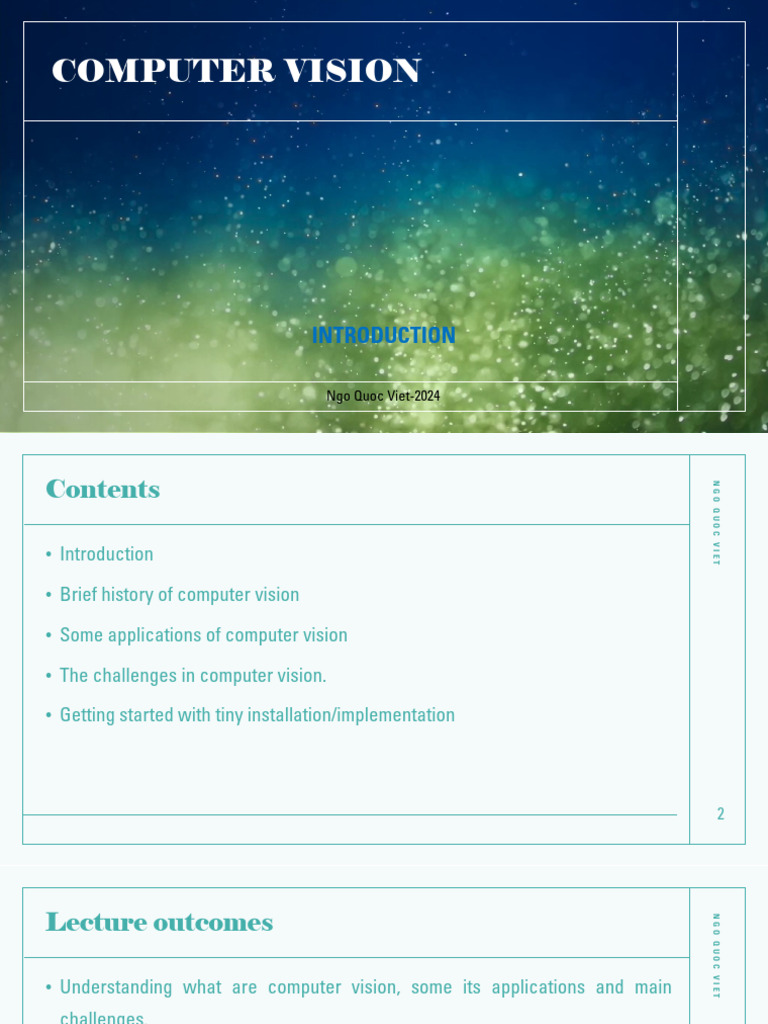 CV-01-Introduction | PDF | Computer Vision | Artificial Intelligence