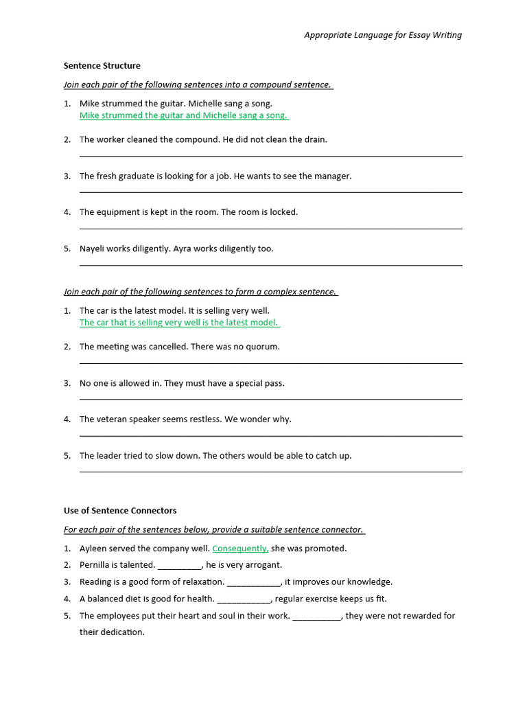 Tutorial - Appropriate Language For Essay Writing | PDF | Linguistics ...