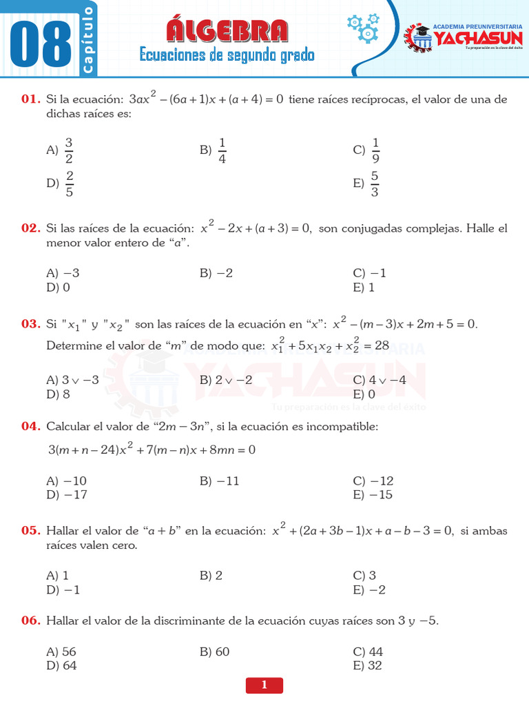 08 - Ecuaciones de 2do grado | PDF | Ecuaciones | Ecuación cuadrática