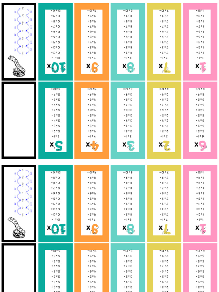 Multiplication Flashcards in Colorful Playful Style | PDF