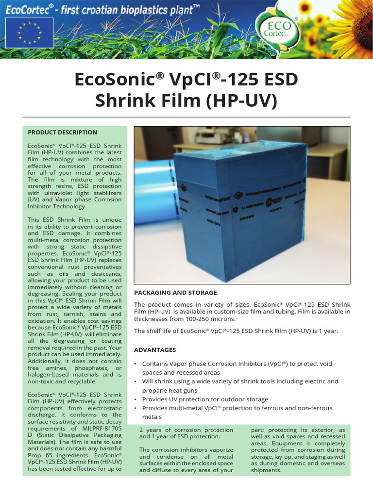 EcoSonic VpCI 125 ESD HP UV | PDF | Electrostatic Discharge | Corrosion