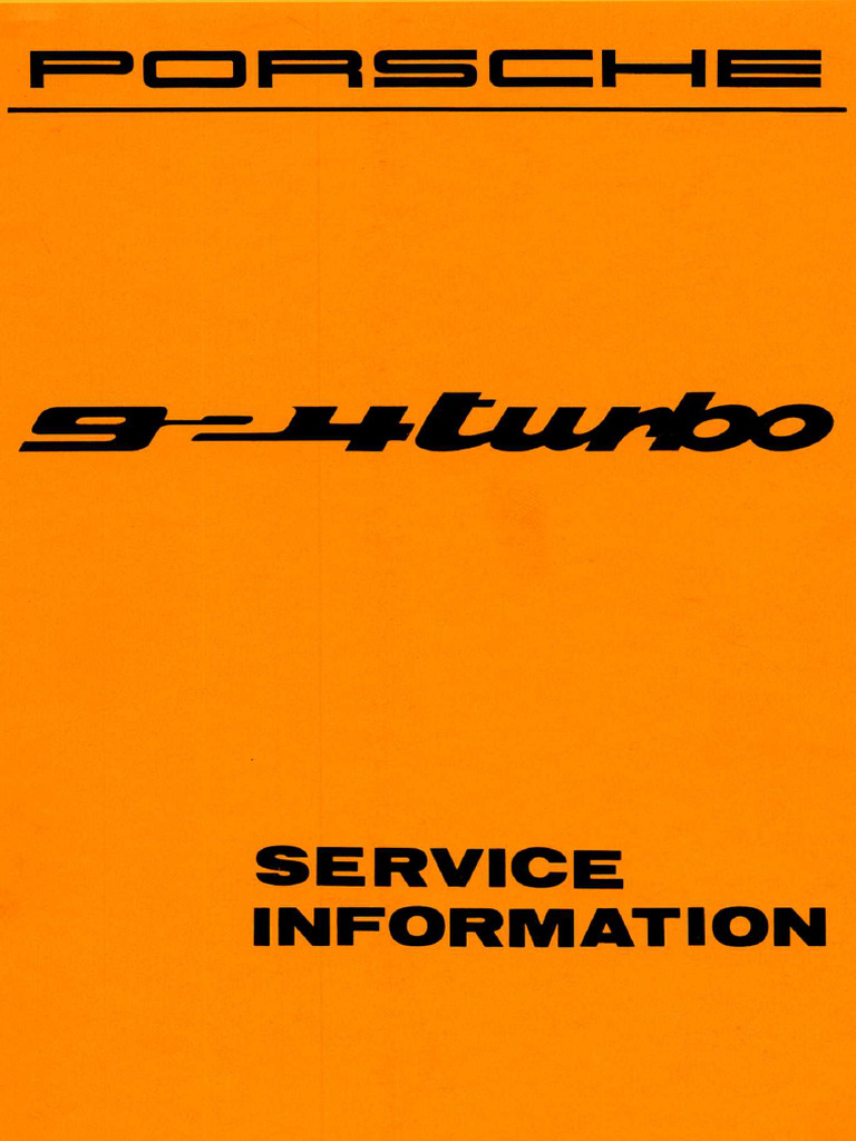 Porsche 924 Turbo Model 79 Service Information | PDF
