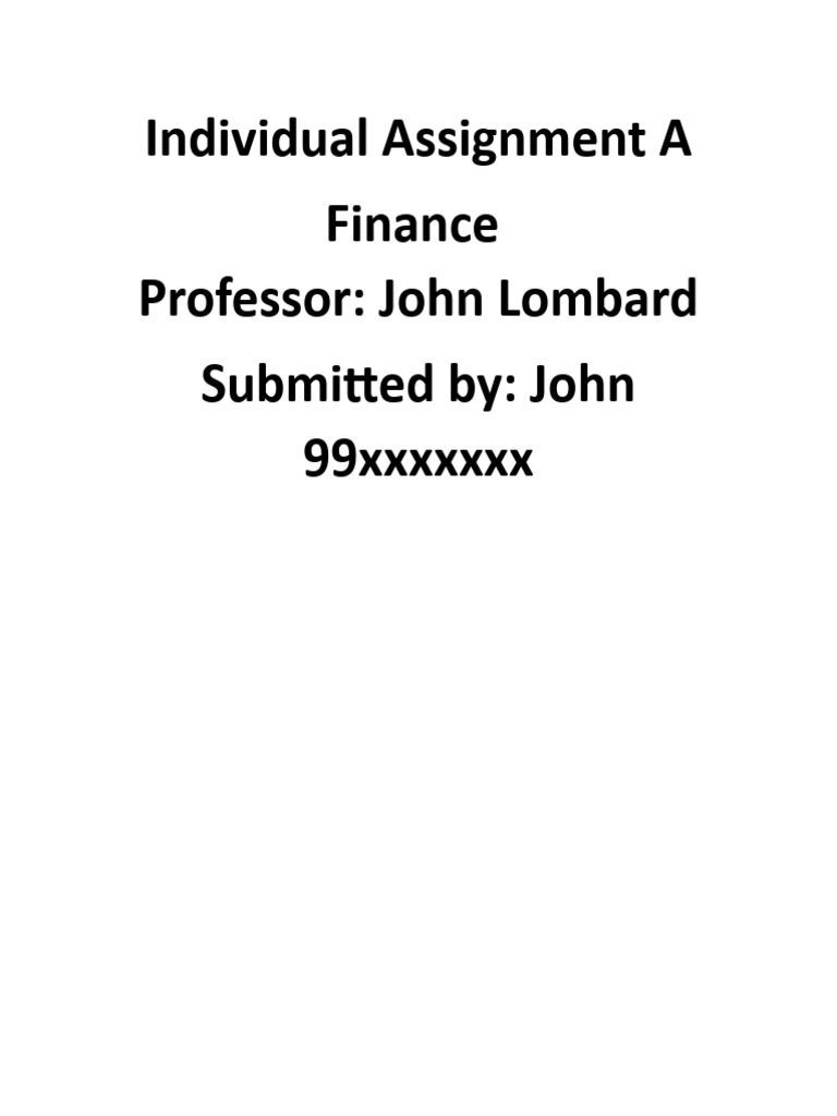 Personal Finance Analysis Report | PDF
