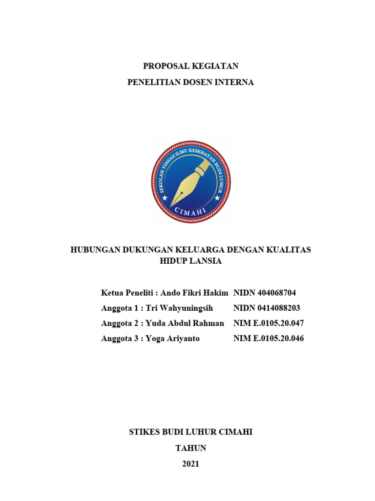 PROPOSAL PENELITIAN PAK ANDO 1_1 | PDF