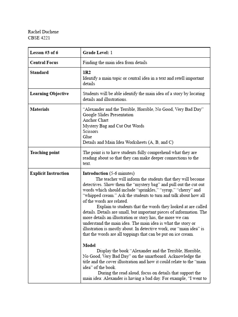 pop cycle 1 lesson plan | PDF | Worksheet | Education Theory