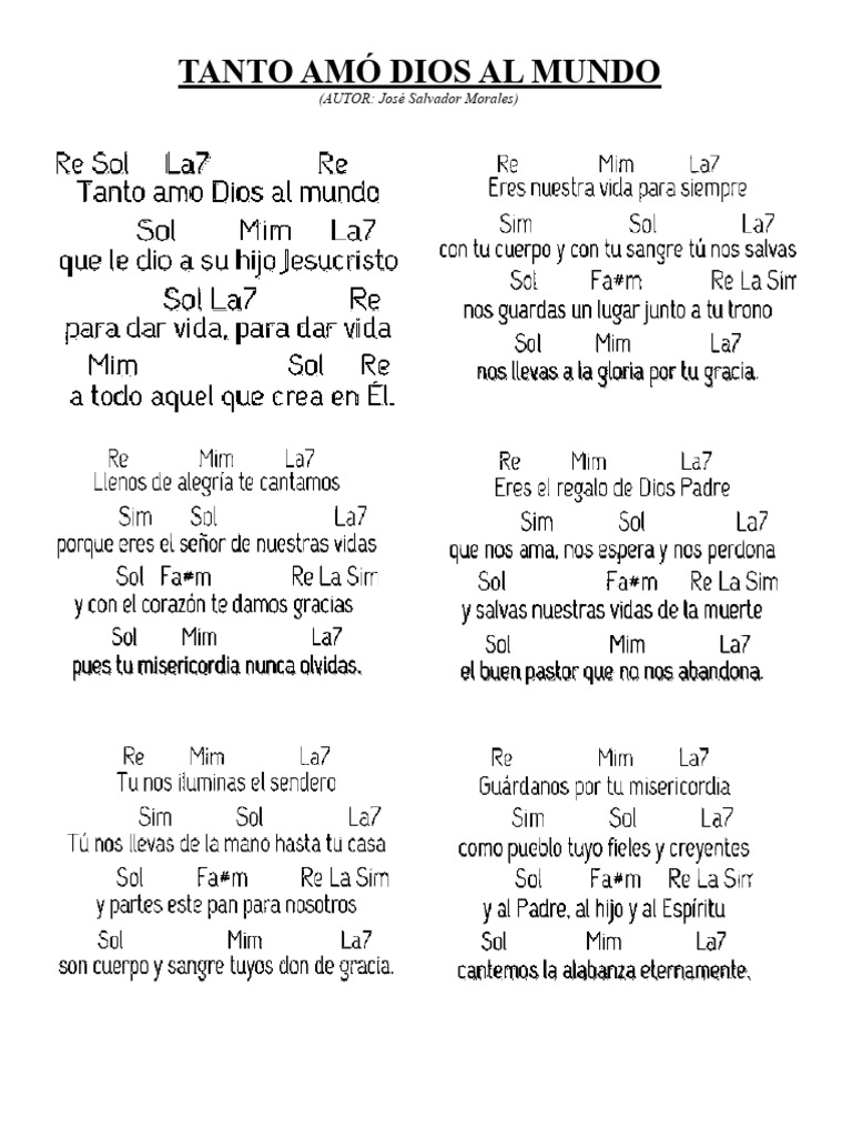 Tanto Amó Dios Al Mundo | PDF