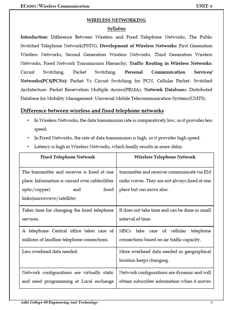 WC Unit 5 | PDF | Public Switched Telephone Network | Computer Network