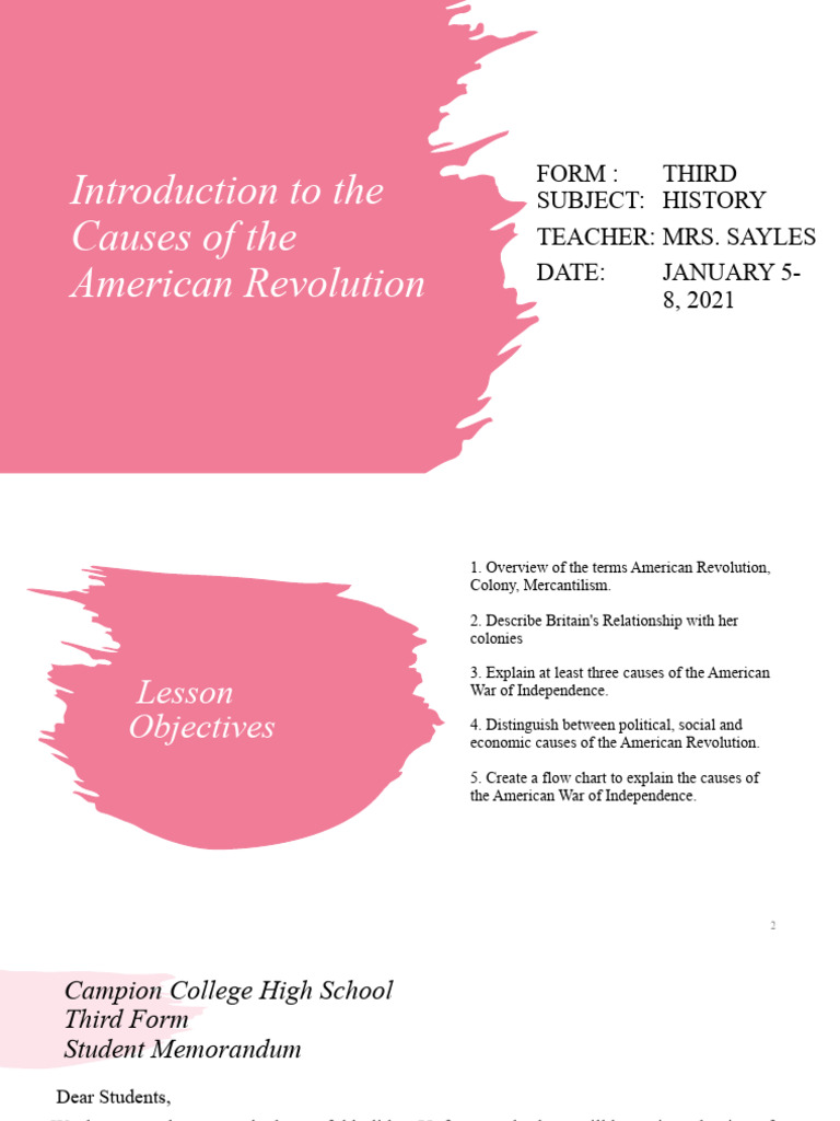 Overview - Causes American Revolution | PDF | Mercantilism | Trade