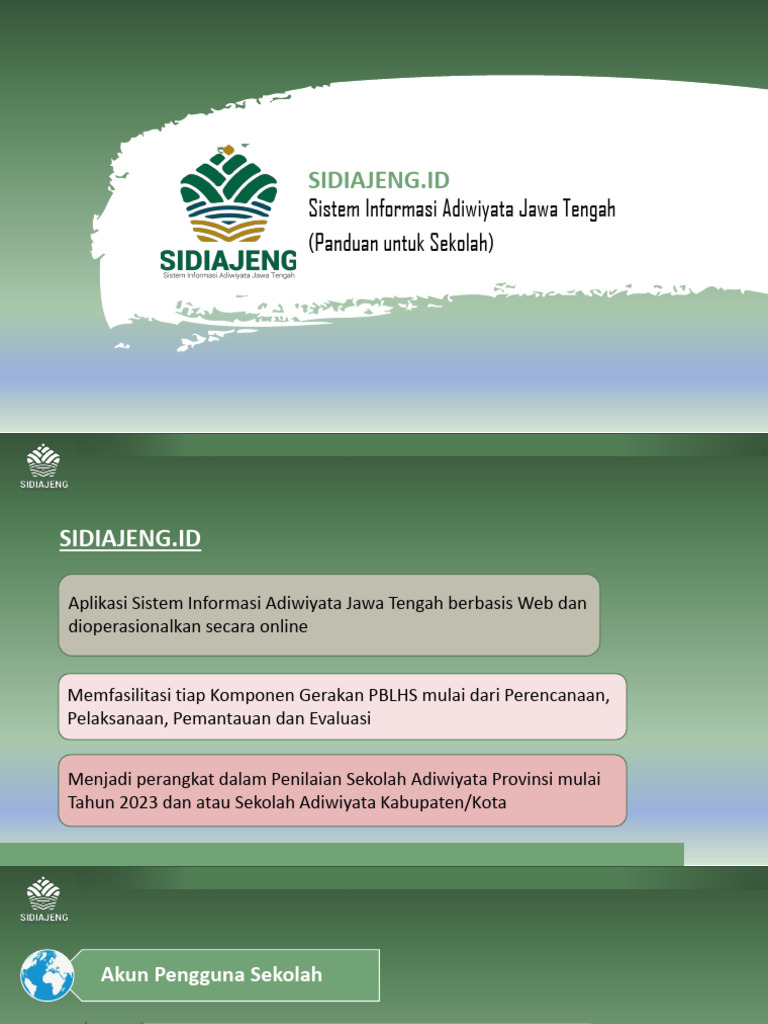 Panduan Aplikasi SIDIAJENG Adiwiyata | PDF