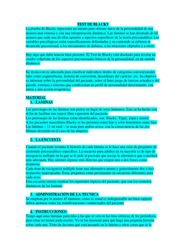 Test de Blacky y La Figura Humana - Expo | PDF | Agresión | Masculinidad