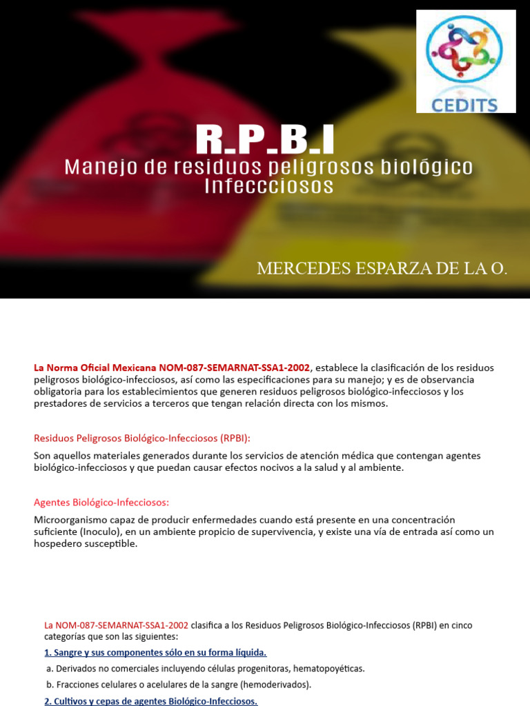 Rpbi Aux. Enfermeria | PDF | Residuos | Infección