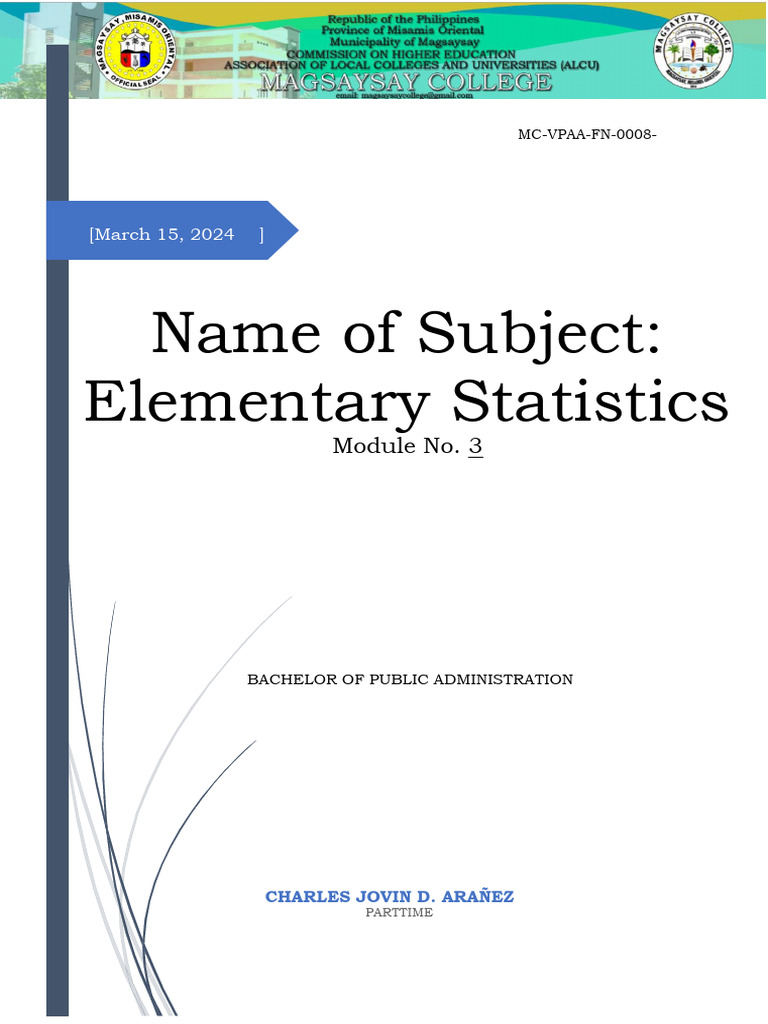 ElemStat_Module-3_Introduction-to-Statistics_W3-Portrait | PDF ...