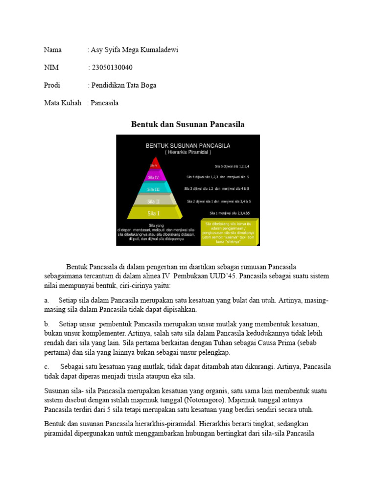 Essay Bentuk Dan Susunan Pancasila | PDF
