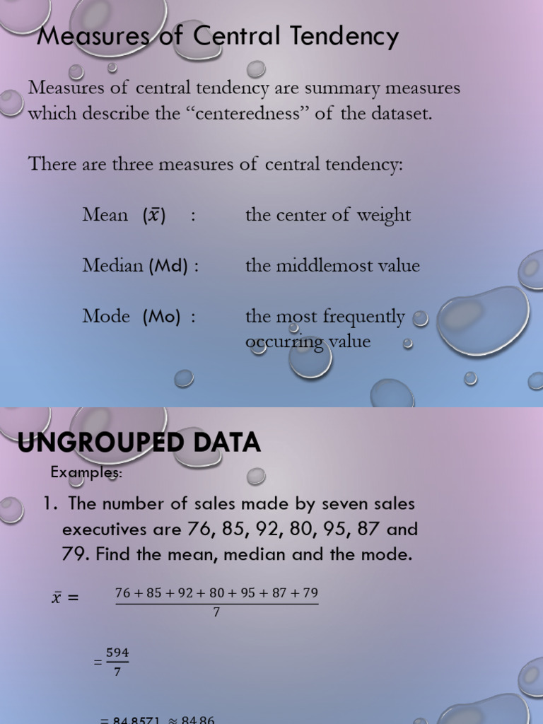 Measures of Central Tendency | PDF | Mode (Statistics) | Mean