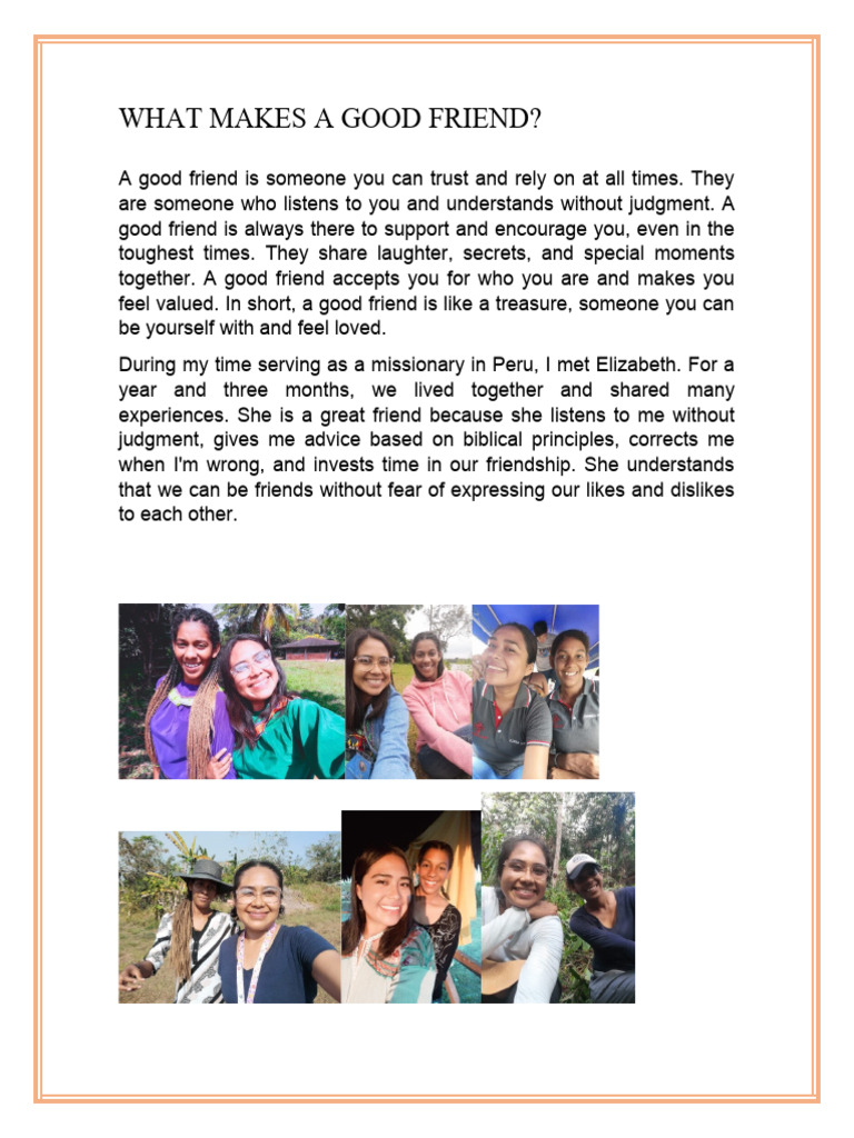 Writing 2. What Makes A Good Friend | PDF