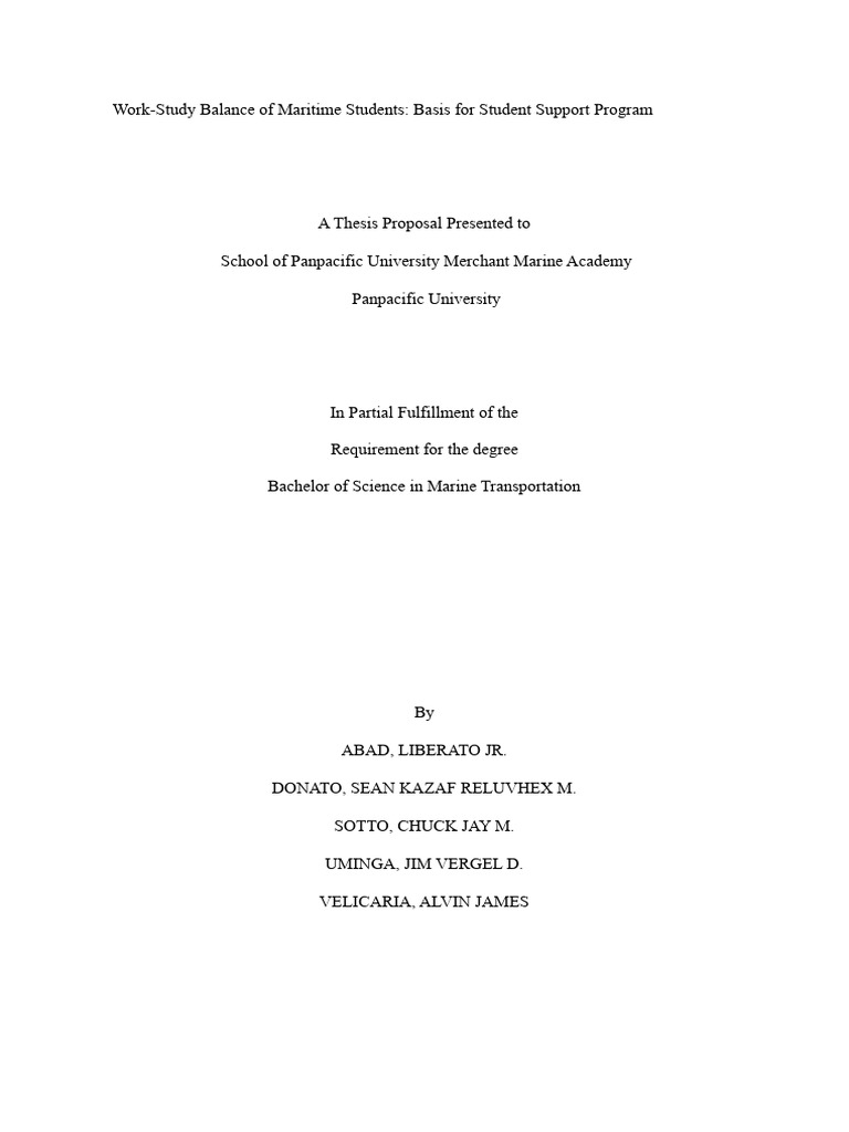 Balancing Work and Study for Maritime Students | PDF | Survey ...