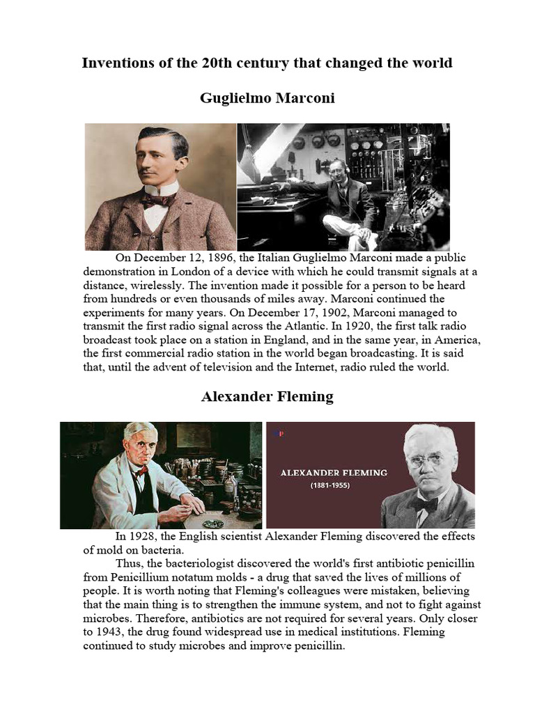 Inventions of The 20th Century That Changed The World | PDF | Radio ...